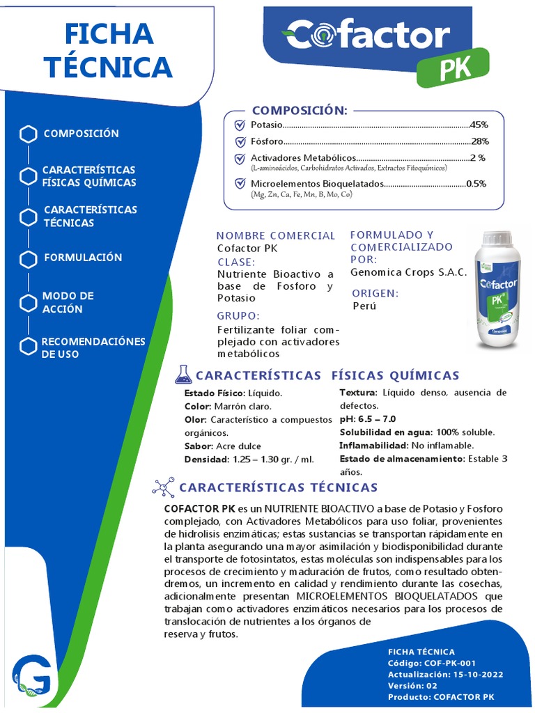 Ficha Cofactor PK | PDF | Trifosfato de adenosina | Nutrientes