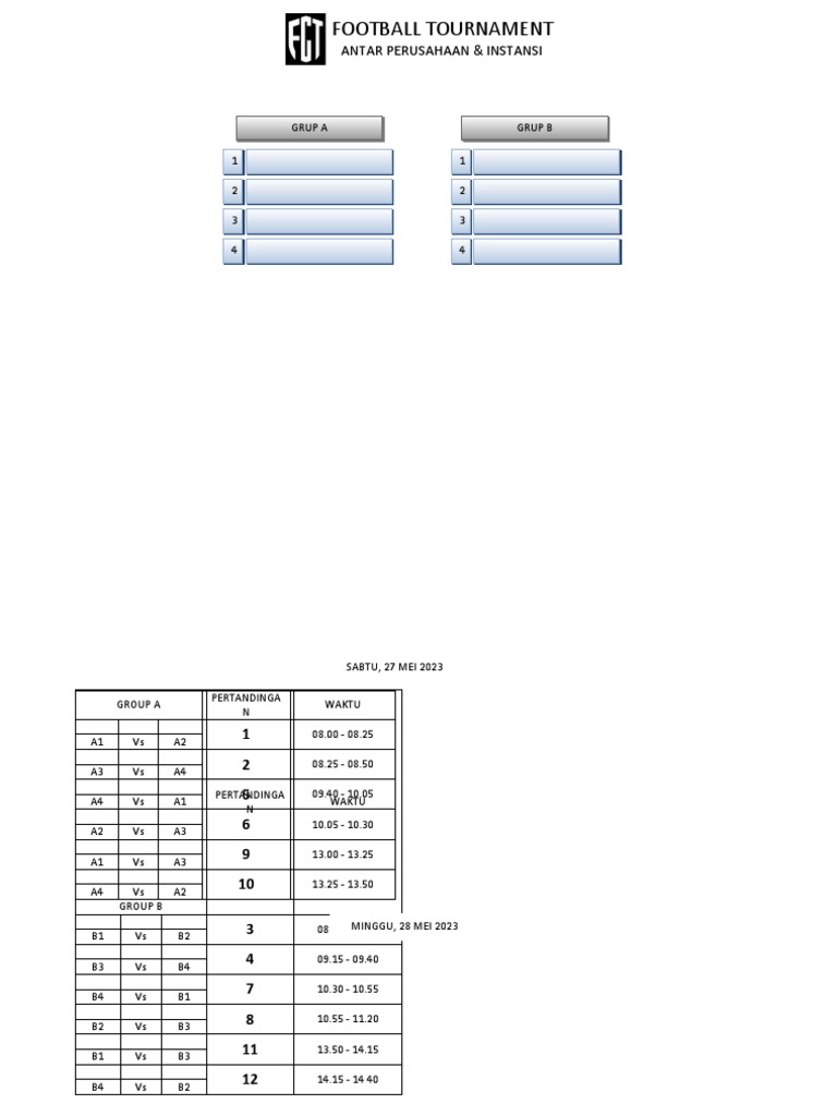 Jadwal Turnamen Sepak Bola 2023 | PDF