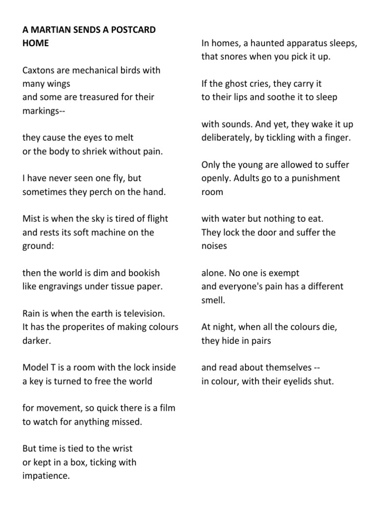 A Martian Sends A Postcard Home | PDF