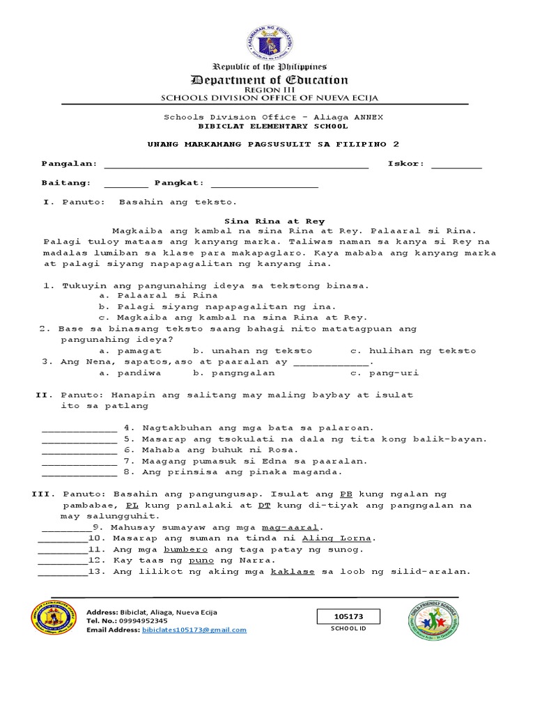 First Periodical Test - TOS | PDF