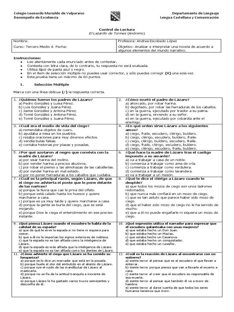 El Lazarillo de Tormes | PDF