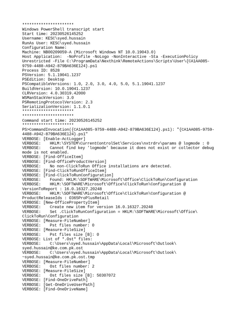 PowerShell Transcript Analysis Report | PDF