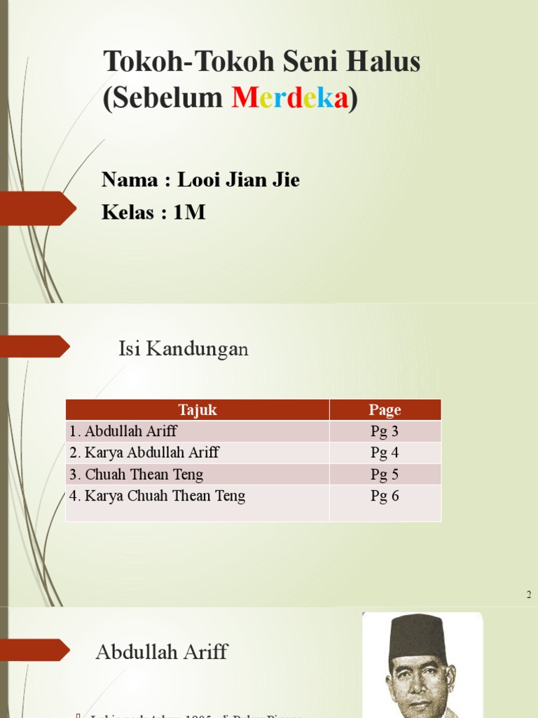 Tokoh Seni Halus Malaysia Sebelum Merdeka | PDF