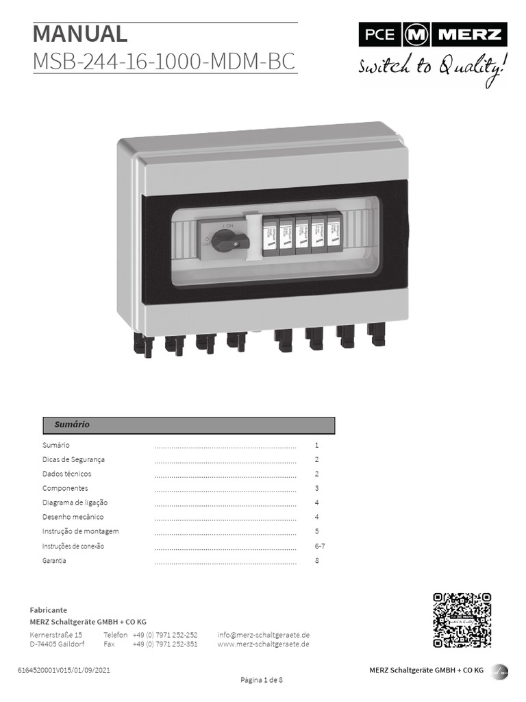 MERZ_manual_MSB-244-16-1000-MDM_BC_UH_POR | PDF