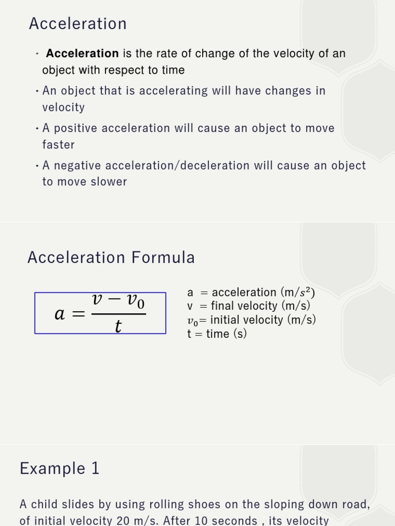 Note 3.3 Acceleration | PDF