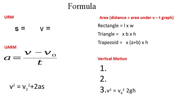 Motion Formula | PDF