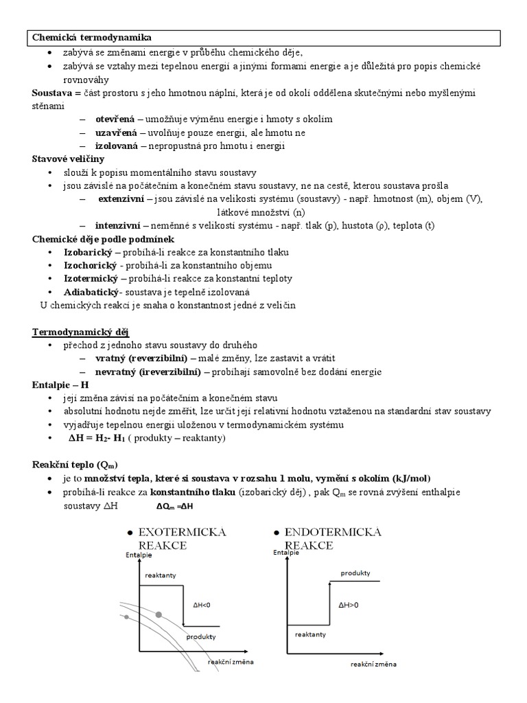 Chemická Termodynamika | PDF