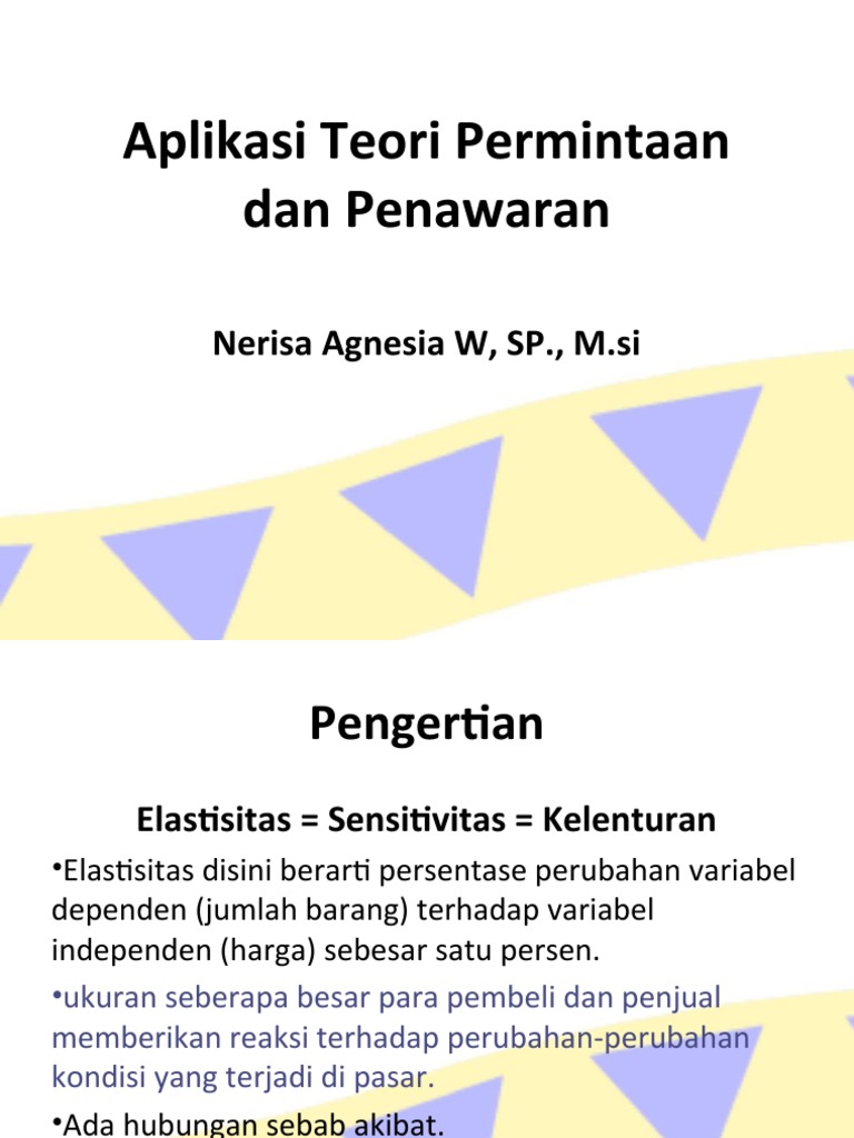ELASTISITAS PERMINTAAN DAN PENAWARAN Nerisa | PDF