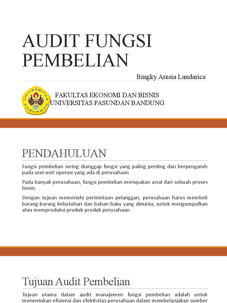 Audit Efektivitas Fungsi Pembelian FEB Unpas | PDF | Karier ...