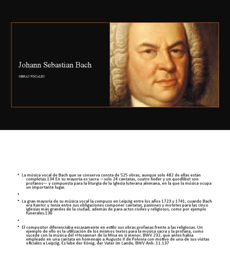 Johann Sebastian Bach Obras Vocales | PDF