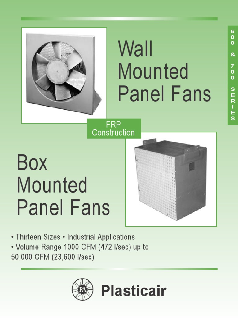 Wall Mount & Box Mount Fan - 600 & 700 Series Catalog | PDF | Fibre ...