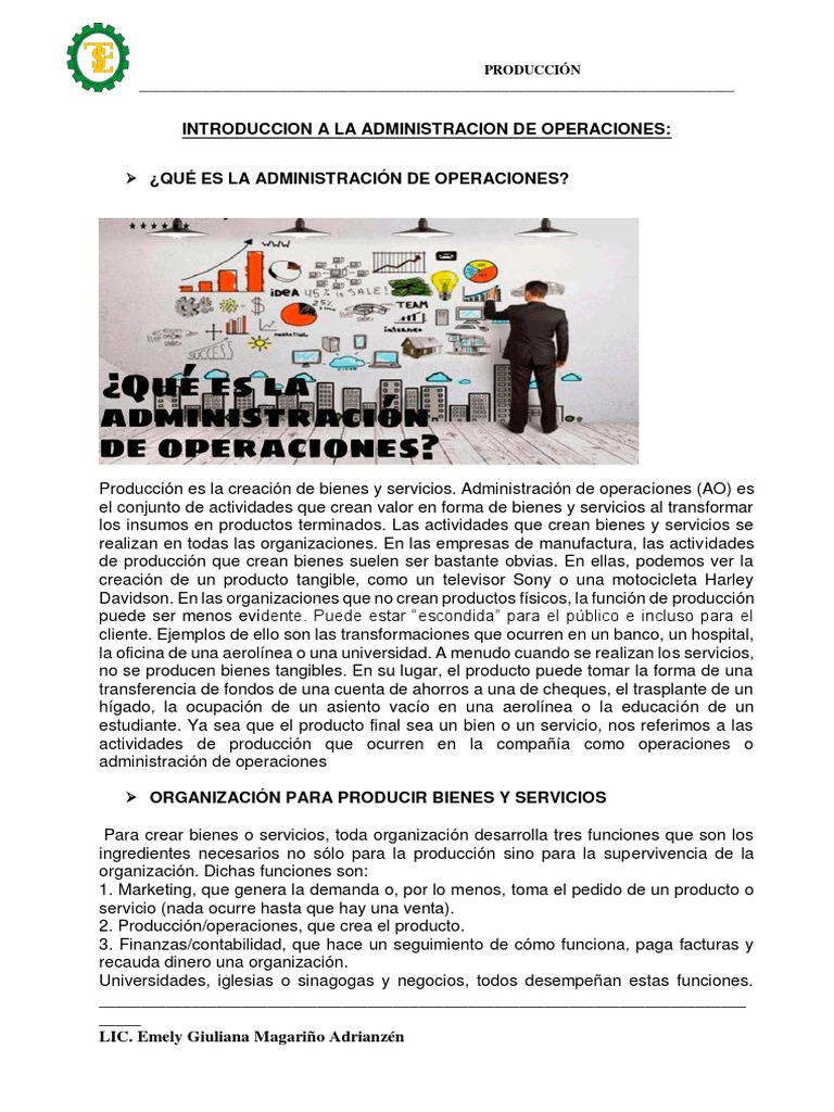 Introducción A La Administración de Operaciones | PDF