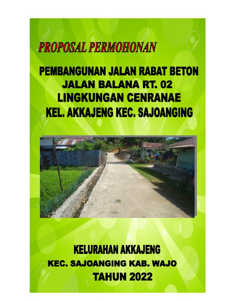Proposal Jalan Rabat Beton Lingk, Cenranae 2022 | PDF