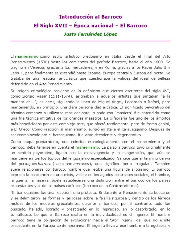 Introducción Al Barroco | PDF