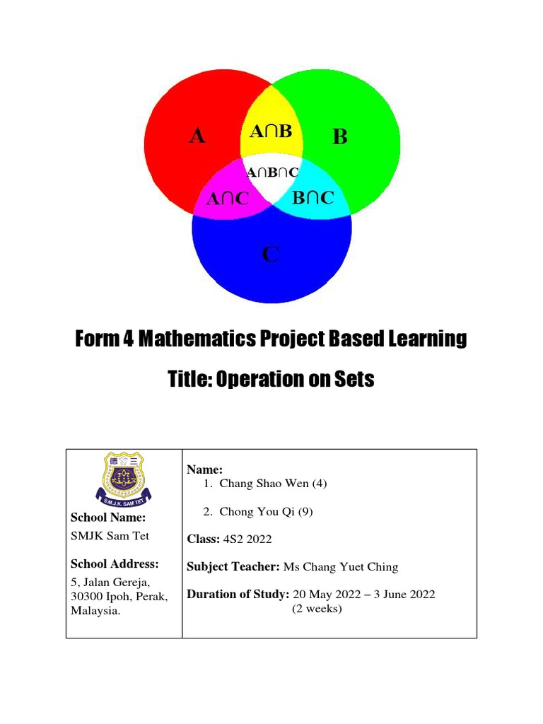 Operation On Sets | PDF | Mathematics
