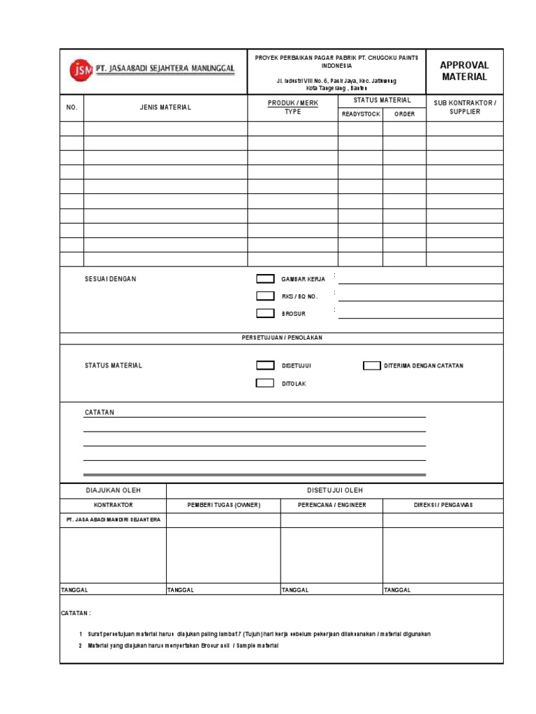 Form Approval Material | PDF