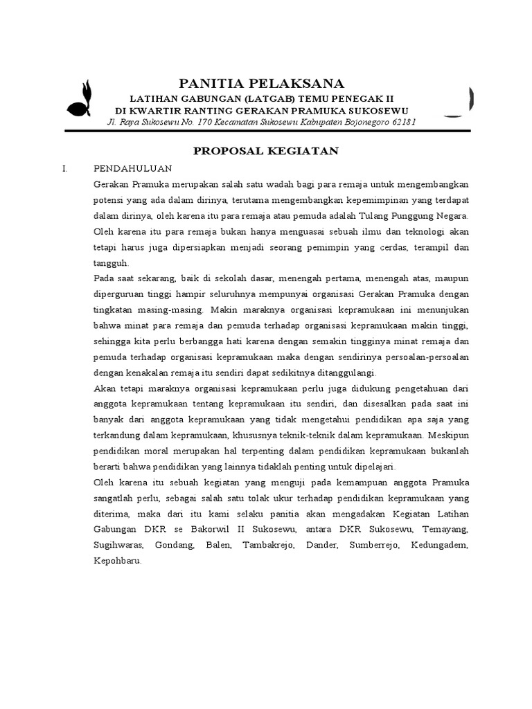 Proposal Kegiatan Pramuka | PDF