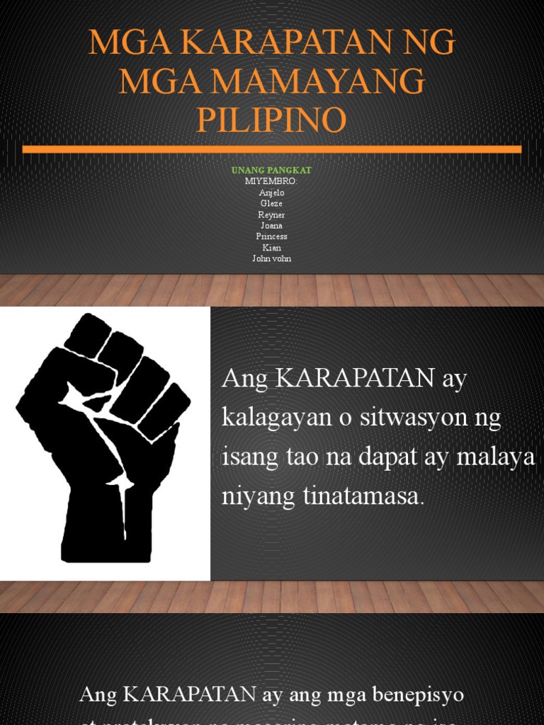 Mga Karapatan NG Mga Mamayang Pilipino | PDF