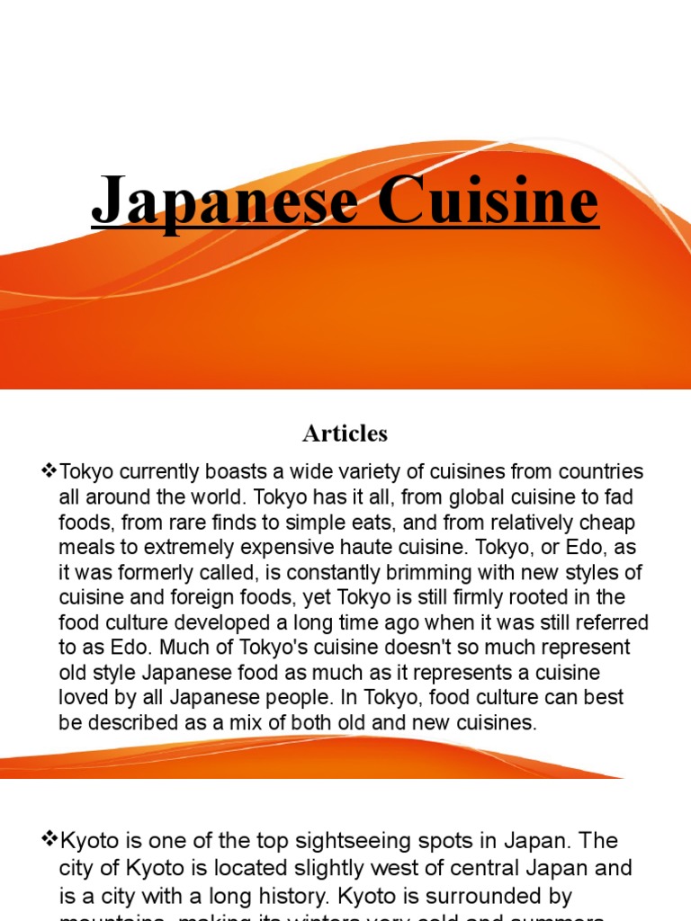 Japanese Cuisine | PDF | Japanese Cuisine | Cuisine