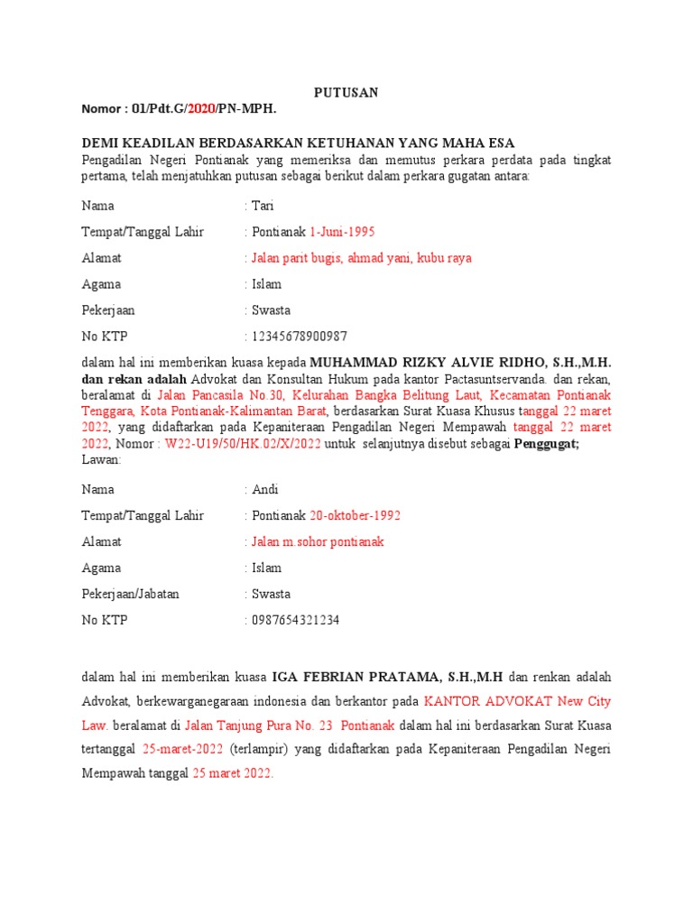 Putusan Perdata | PDF