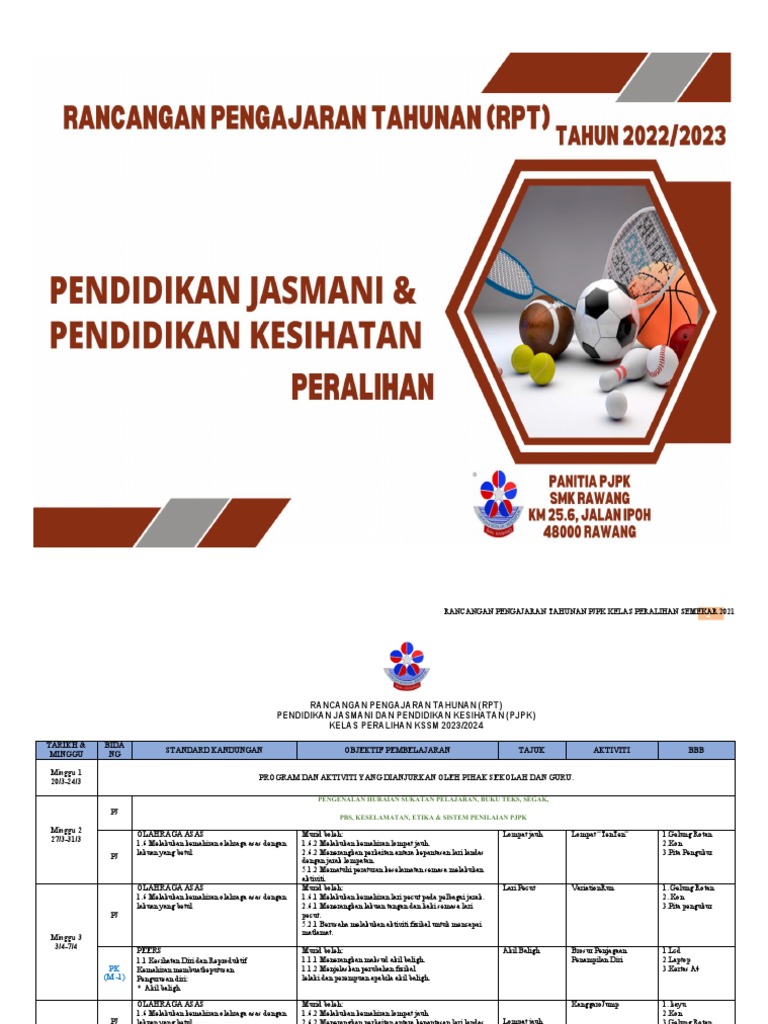 RPT PJPK Peralihan 2023-2024 | PDF