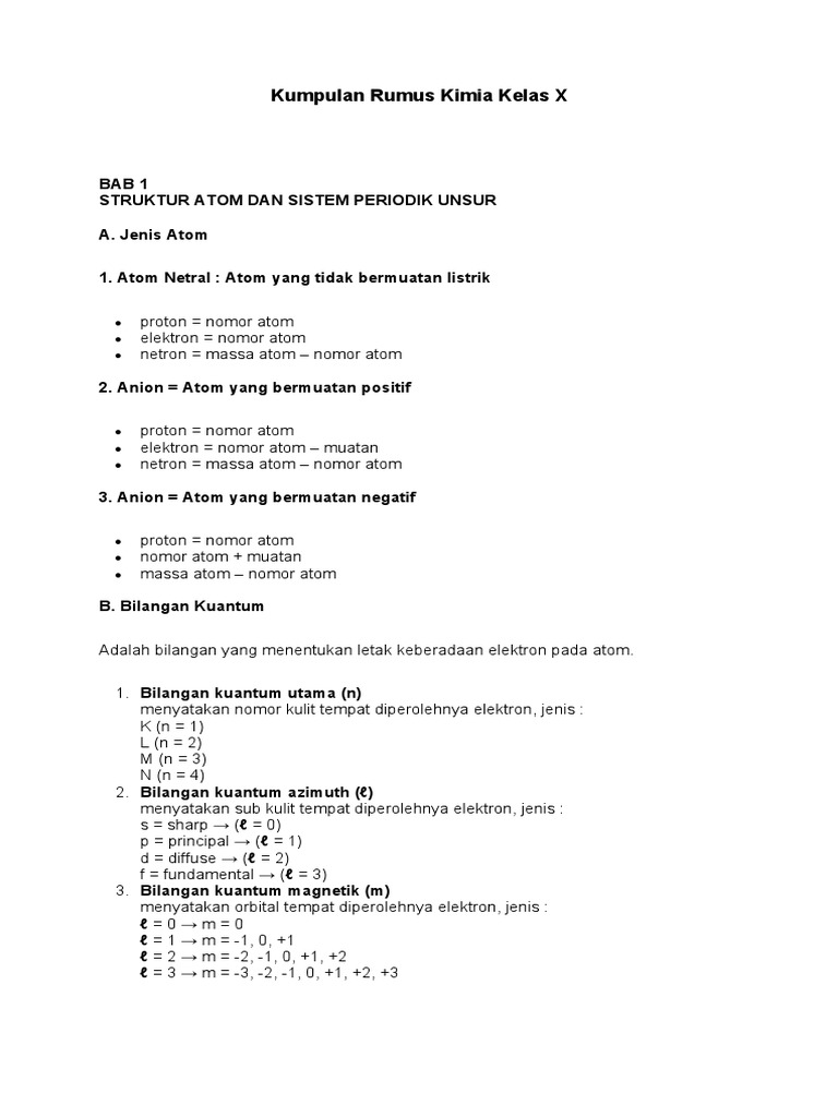 Kumpulan Rumus Kimia - 060926 | PDF