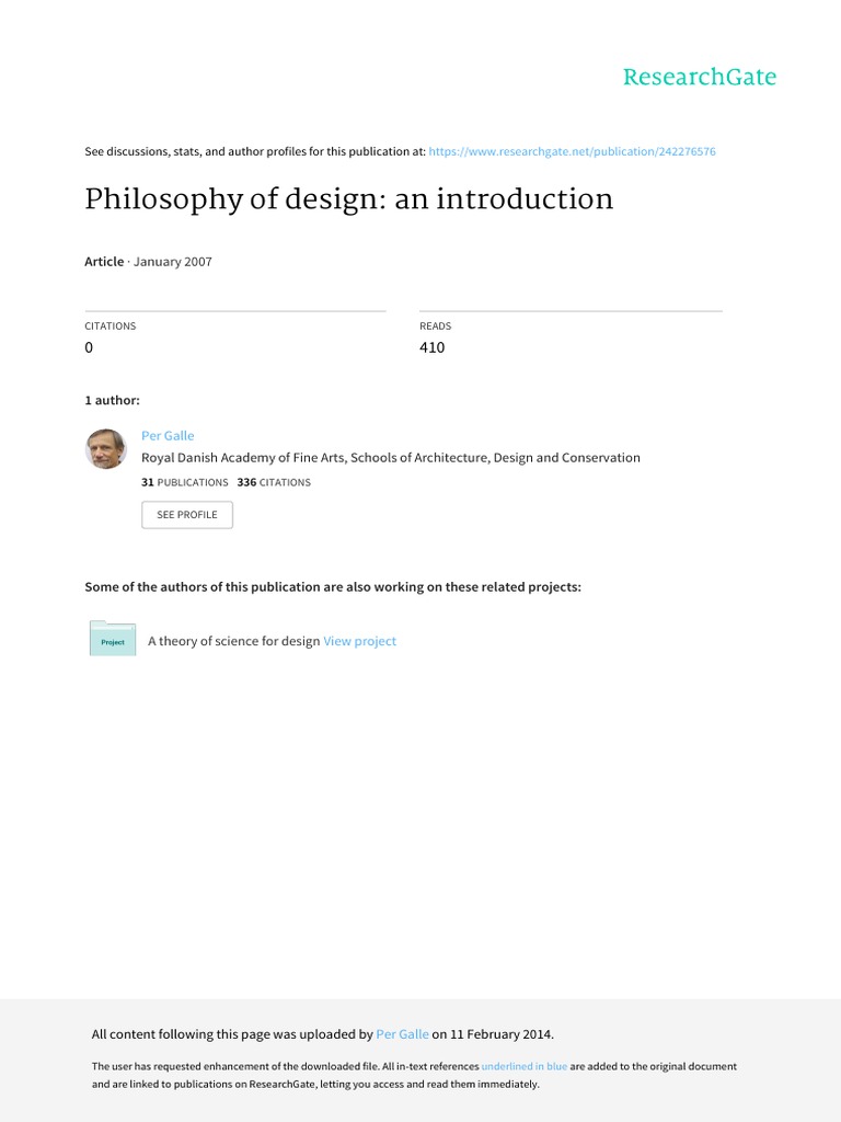 Philosophy - of - Design - An - Introduction Per Galle 2007 | PDF ...