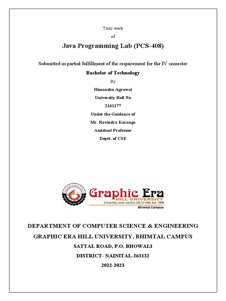 Java Lab File | PDF | Class (Computer Programming) | Programming Java Lab File | PDF | Class (Computer Programming) | Programming