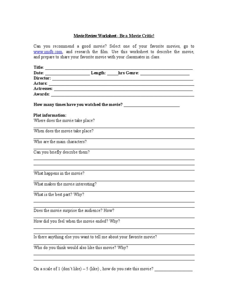Movie_Review_Worksheet_-_Be_a_Movie_Critic_33 | PDF