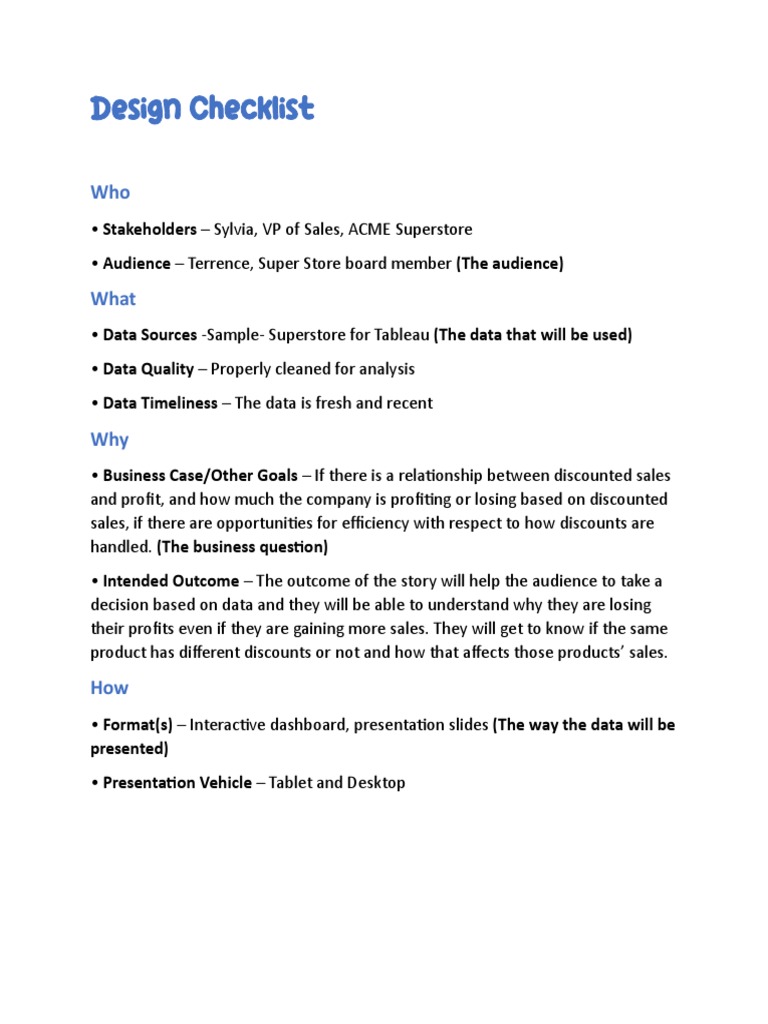 Design Checklist | PDF