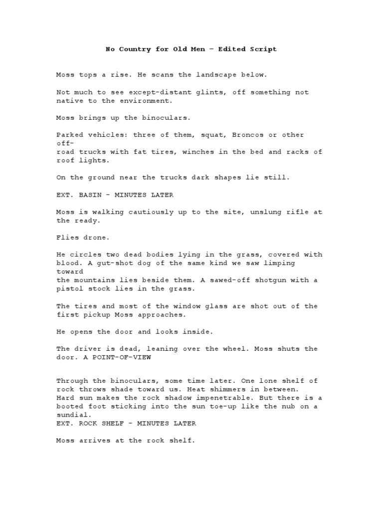 No Country For Old Men Script | PDF | Leisure