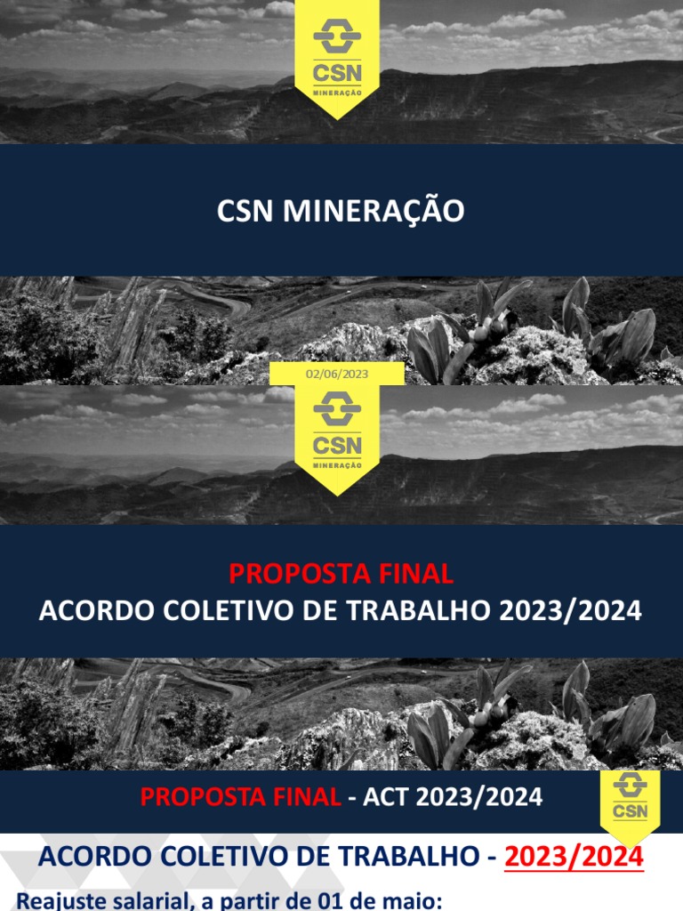 Proposta Final - Act 2023 - 2024 - CSN Mineracao Material Gestores | Download grátis PDF ...
