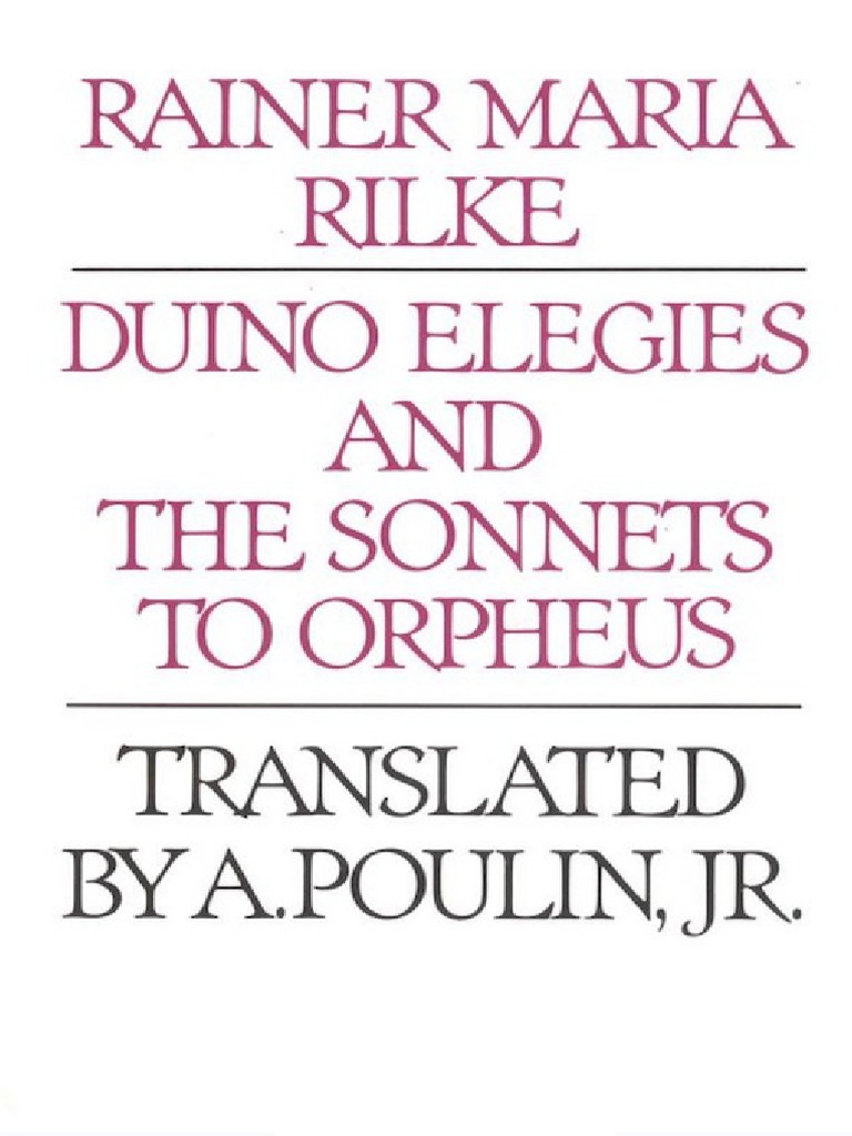 Rilke, Rainer Maria - Duino Elegies - Sonnets To Orpheus (Houghton ...
