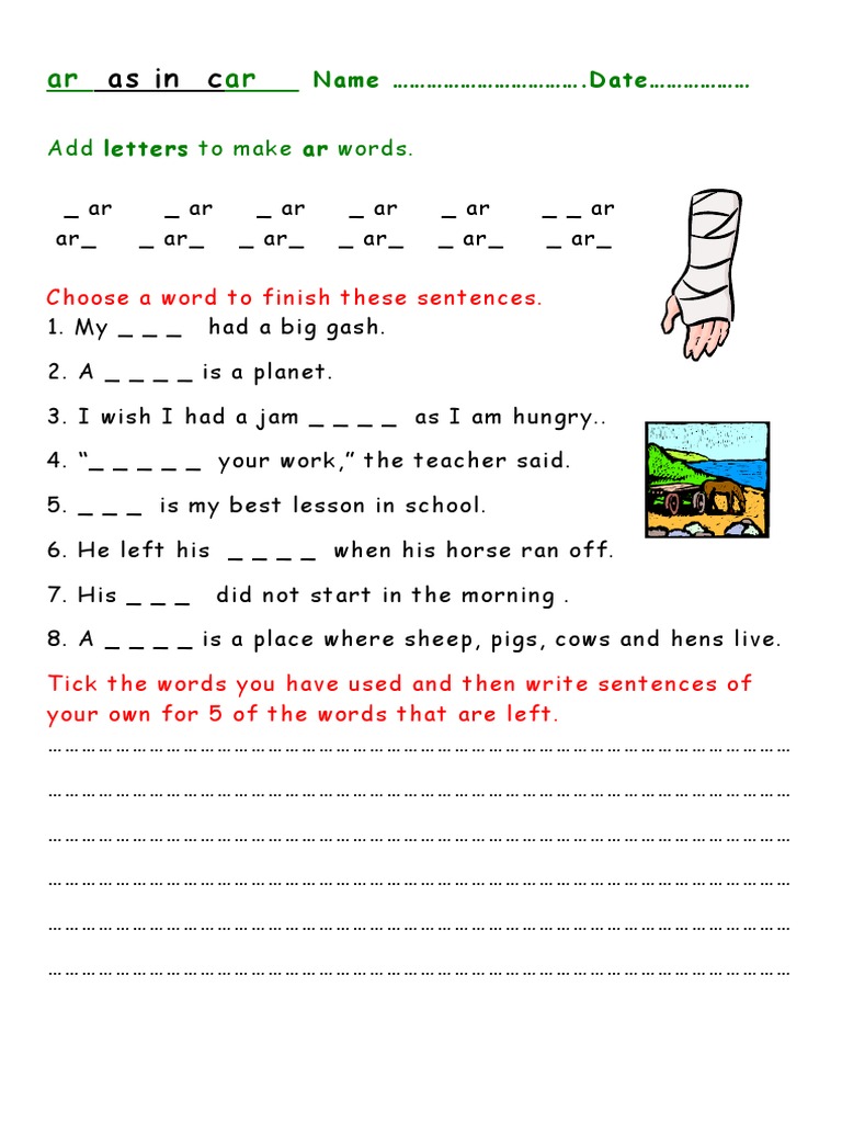 Fun Activities for Learning "ar" Words | PDF