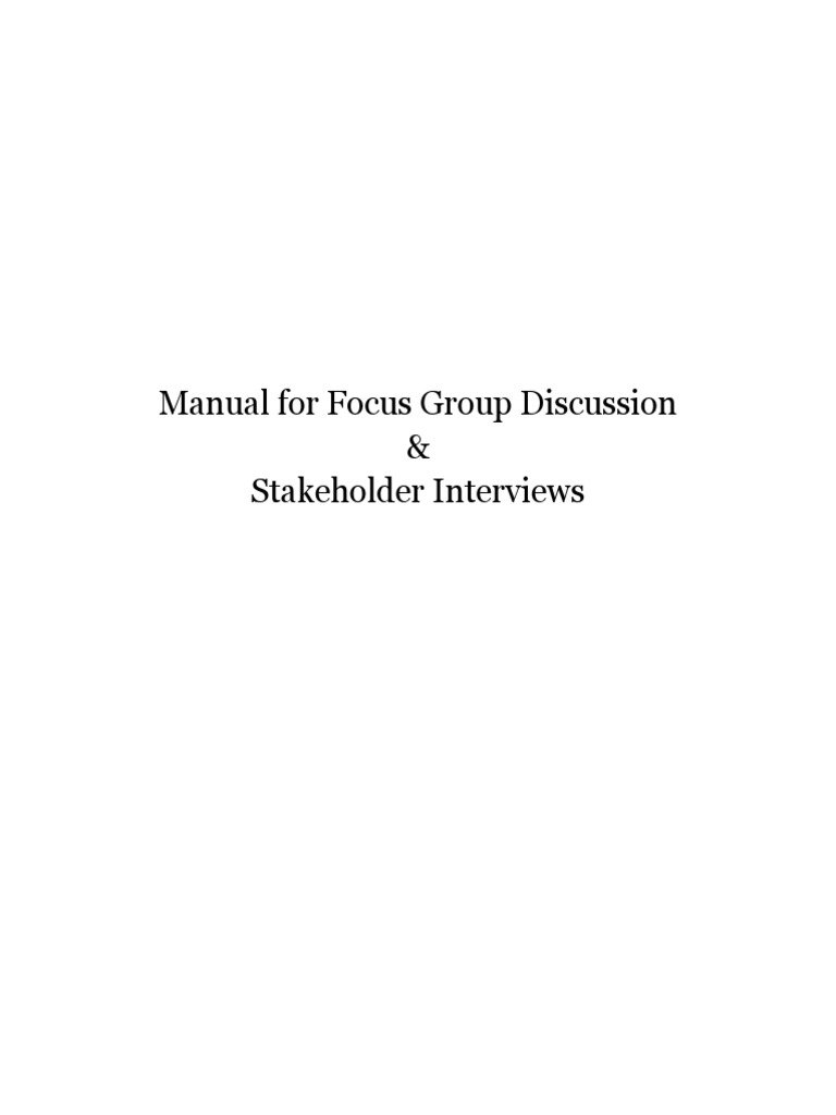 Guideline For FGD & SSI | PDF | Focus Group