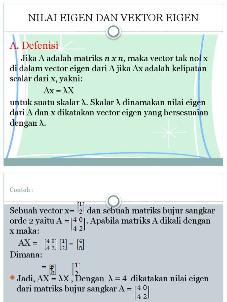Nilai & Vektor Eigen: Definisi & Cara | PDF