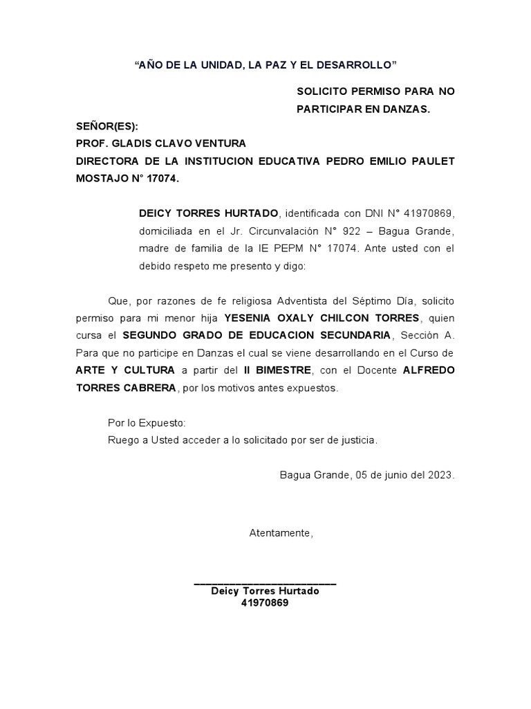 Modelo Solicitud | PDF