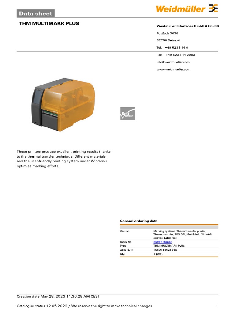 THM Multimark Plus en | PDF | Printer (Computing) | Computing