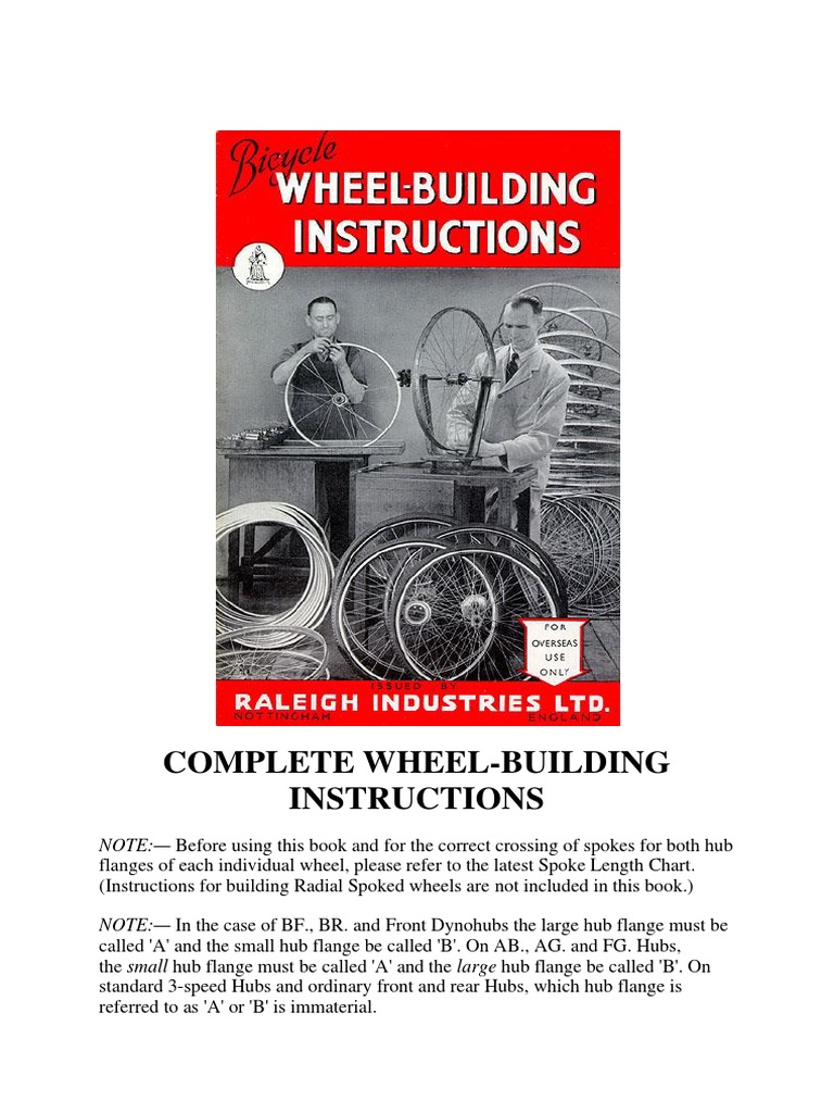 Complete Wheel-building Instructions | PDF | Transportation Engineering | Mechanical Engineering