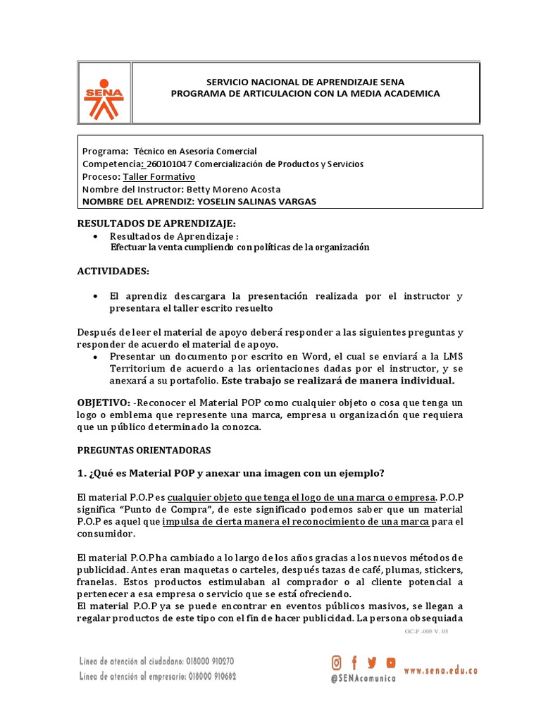 Taller de Material Pop | PDF