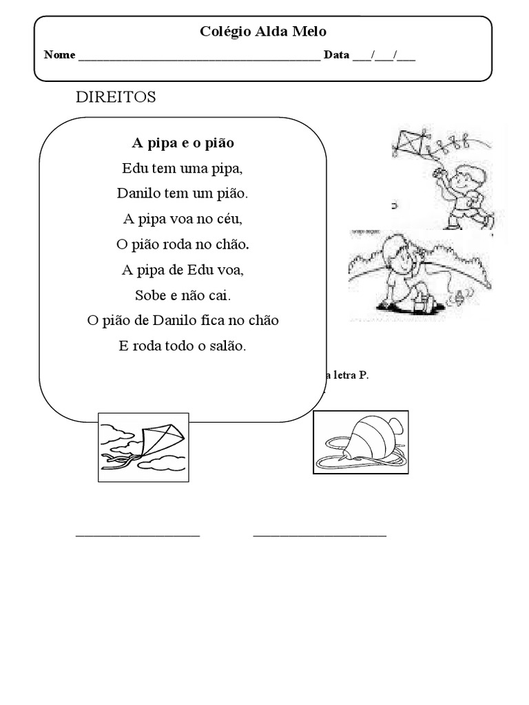 Poema Infantil: A Pipa e o Pião | PDF