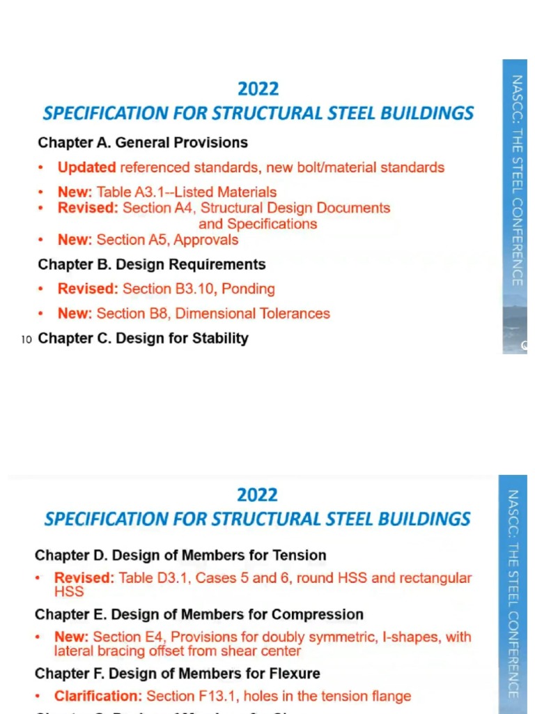 Changes On - AISC 360-2022 | PDF
