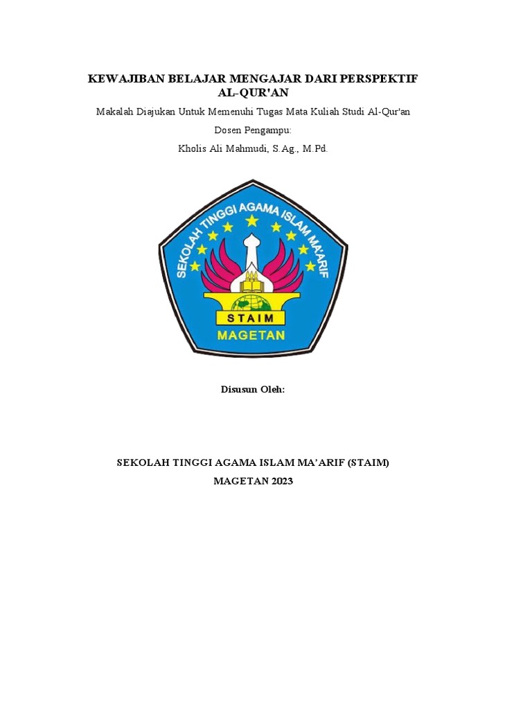 Kewajiban Belajar Mengajar Dari Perspektif Al-Qur'an | PDF | Agama & Spiritualitas