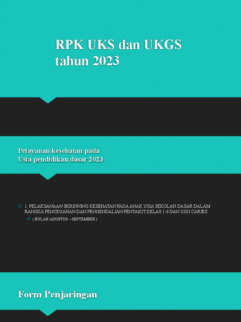 RPK UKS Dan UKGS Tahun 2023 | PDF