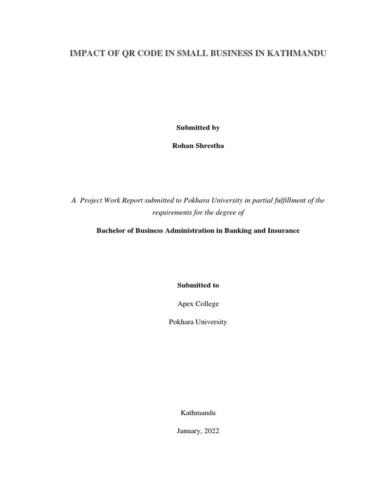 Impact of QR Code in Small Business in Kathmandu - Final | PDF | Qr ...