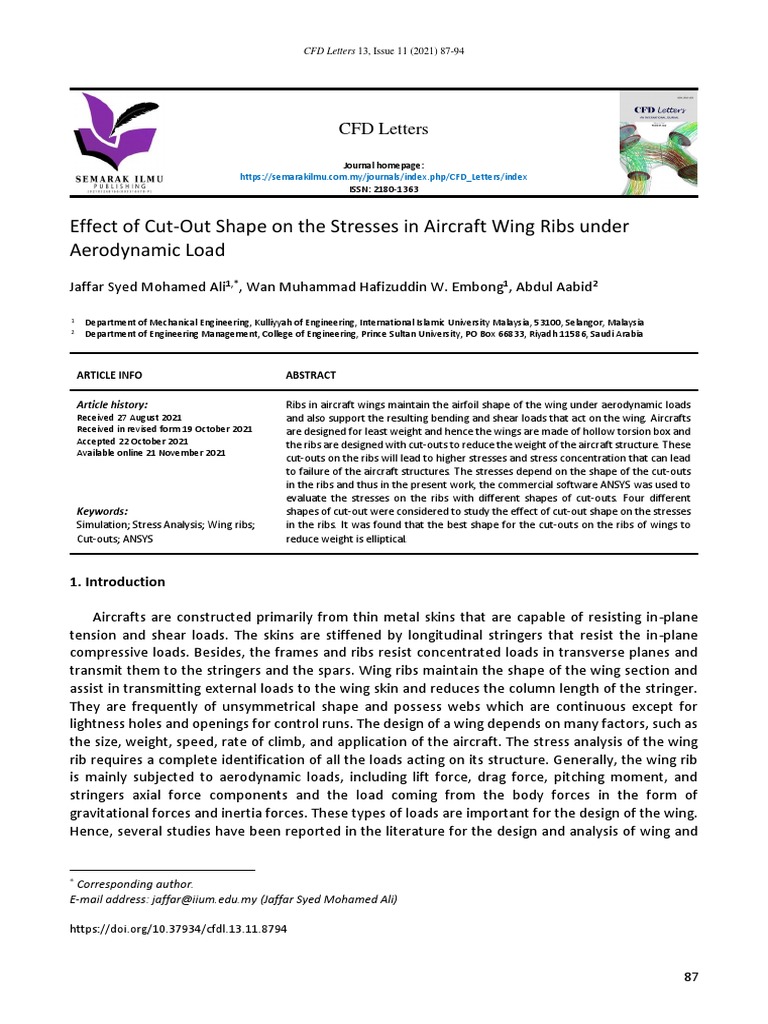 Effect of Shape of Cutout in Ribs On Strength | PDF