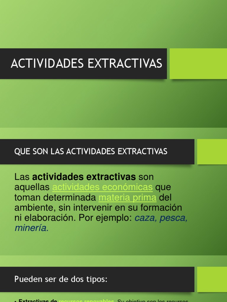 Actividades Extractivas y Ejemplos | PDF
