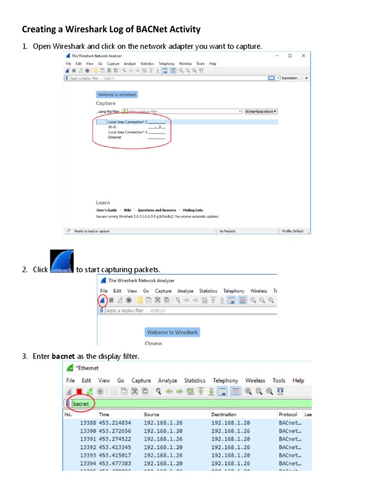 Creating A Wireshark Log of BACNet Activity | PDF