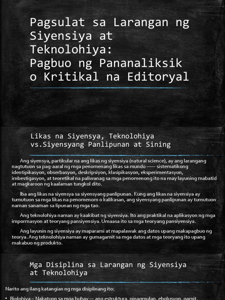 Pagsulat Sa Larangan NG Siyensiya at Teknolohiya | PDF