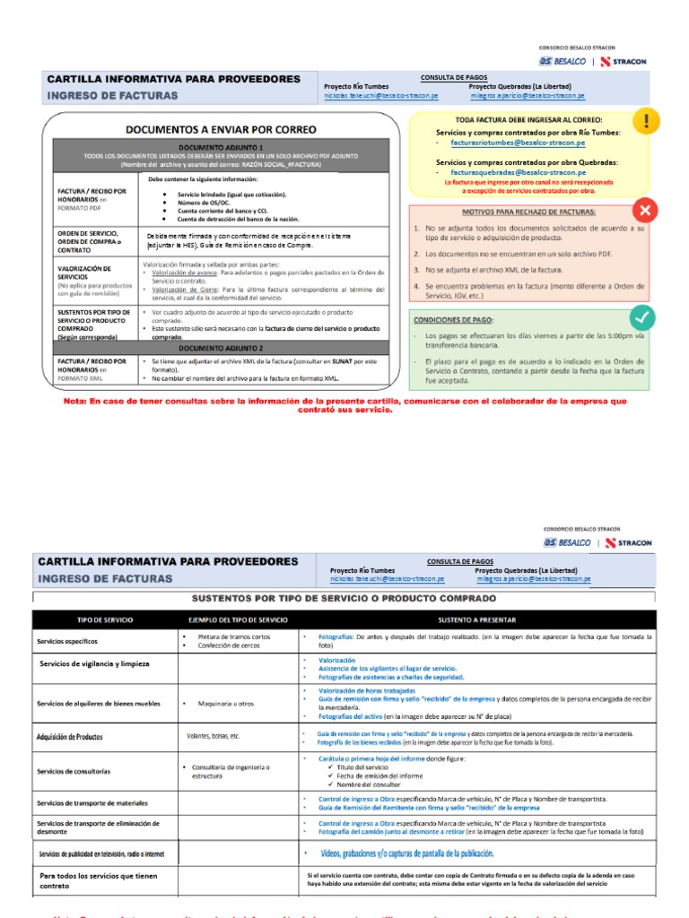 CARTILLA INFORMATIVA PARA PROVEEDORES | PDF